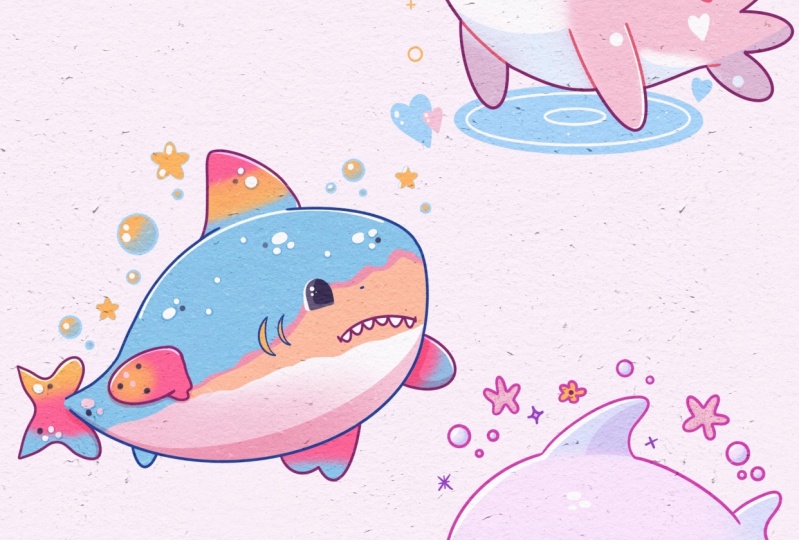Shark Splash: Learn to Draw Cheerful and Cute Sharks in Procreate | Uni ...