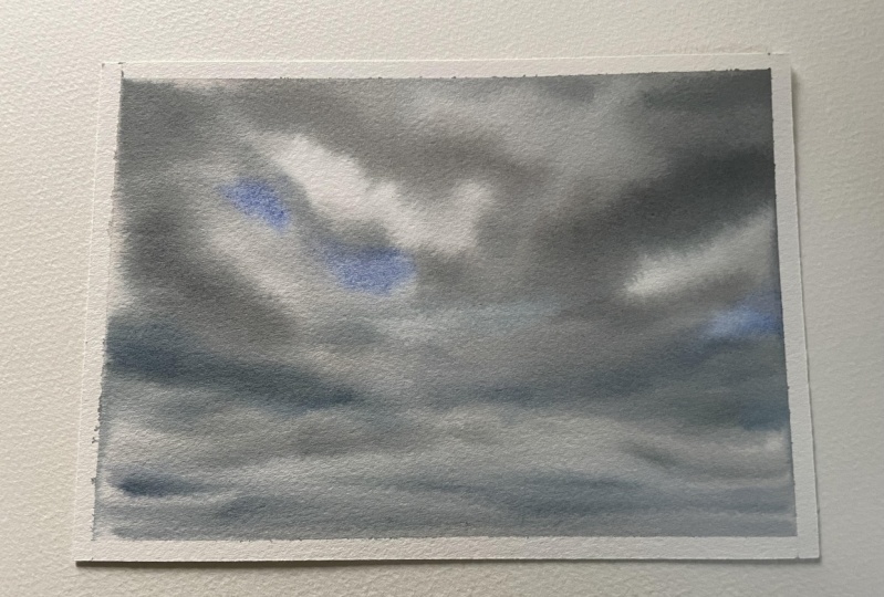 10-Minute Watercolor Cloudy Sky: Step-by-Step Painting + Color Blending ...