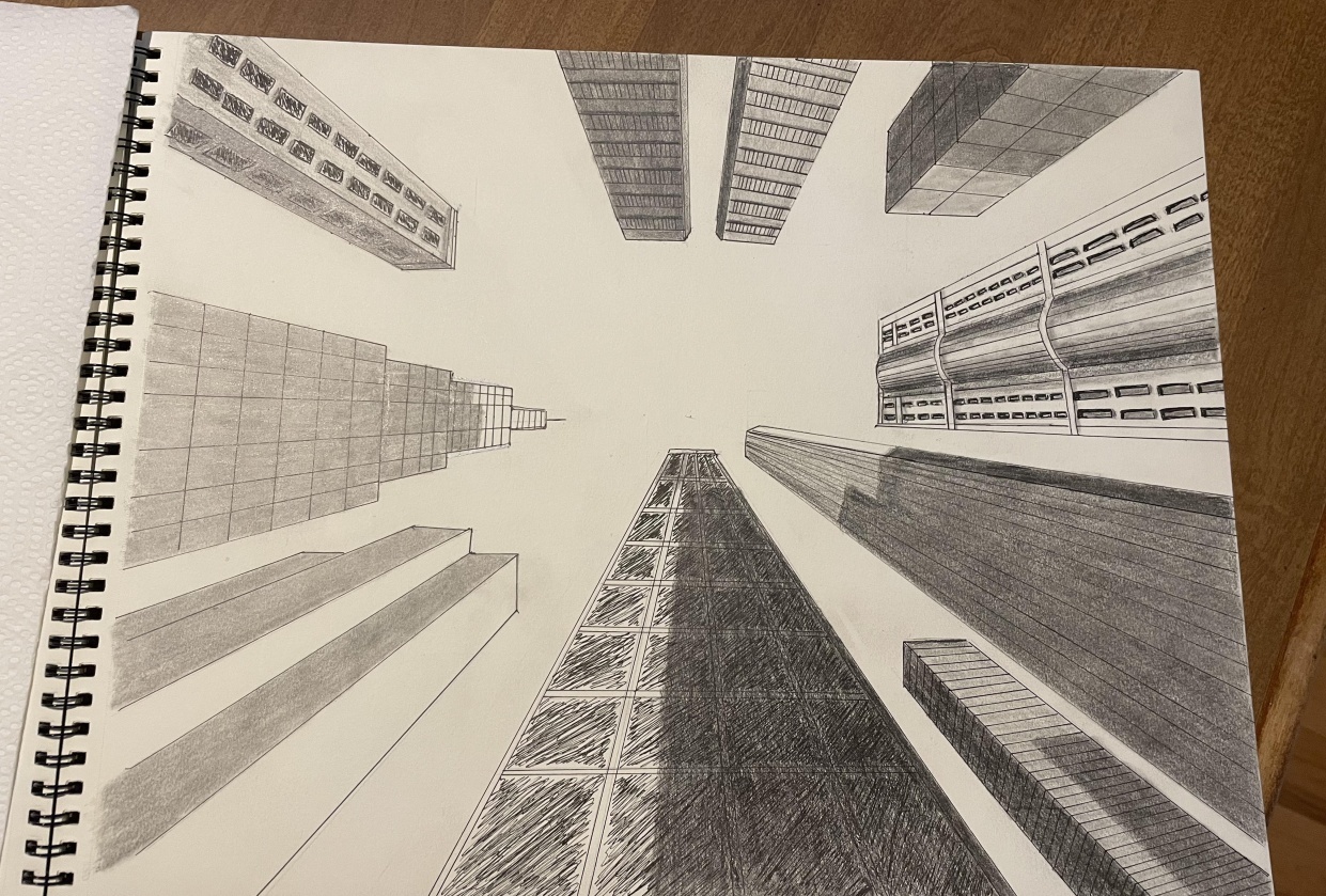 how to draw looking up perspective
