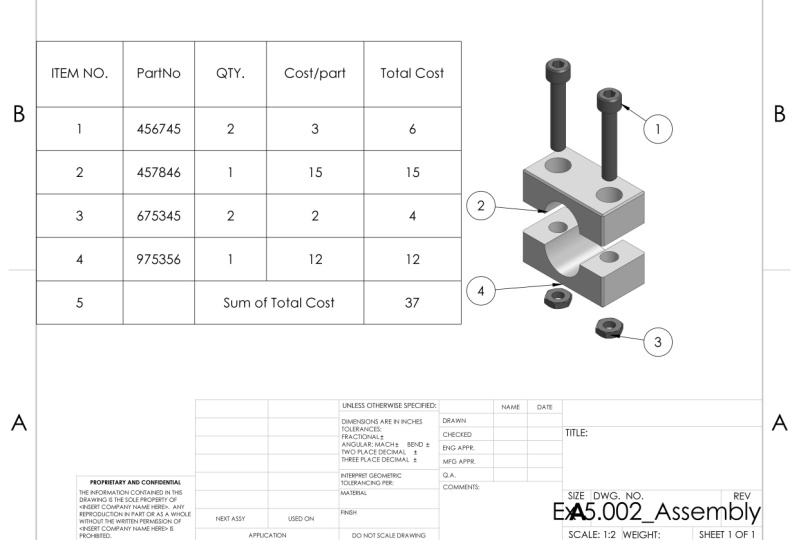 SOLIDWORKS Drawings: Bills of Material (BOM) | Tayseer Almattar ...