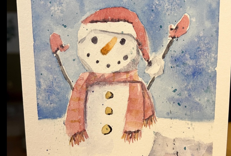 Painting A Snowman in Watercolour : A Magical Christmas Winter ...