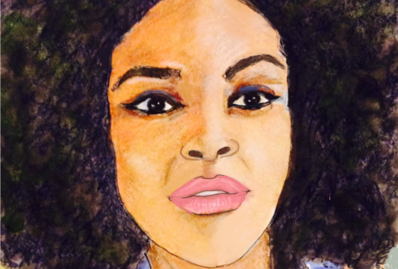 Ink & Watercolor Portrait Made Easy #2 | Smiling Dark Skin Woman ...