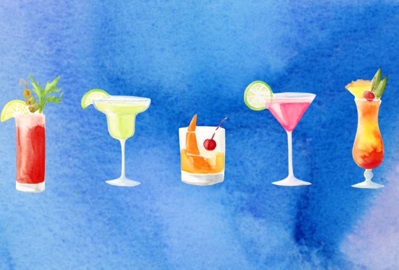 How to Paint Watercolor Cocktails: Top 5 Popular Beverages | Volta ...
