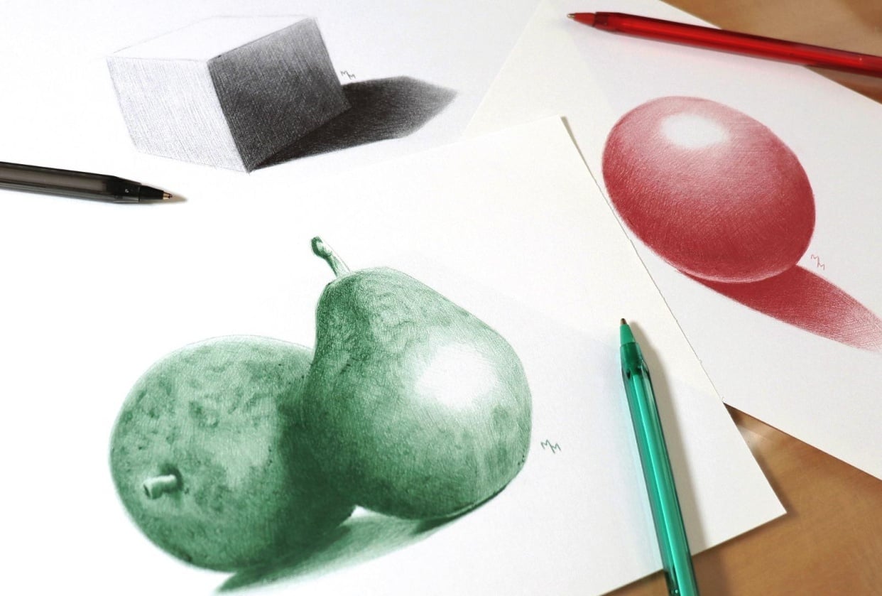 Fruit Drawing Shading Step By Step