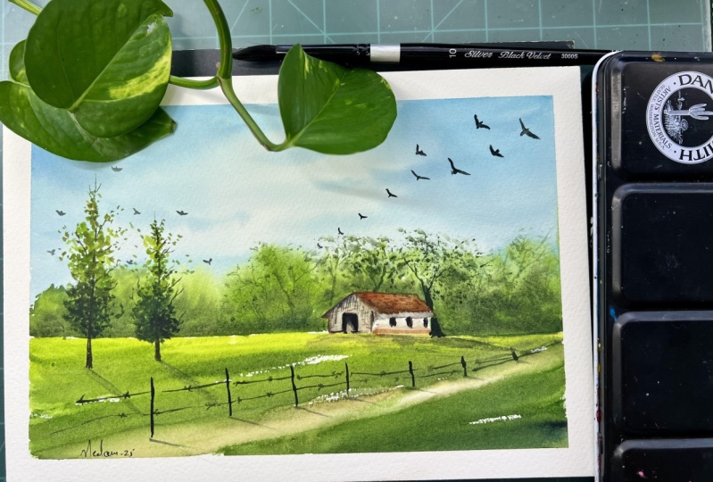 Easy Watercolor Landscape for Beginners: Paint a Countryside Scene ...