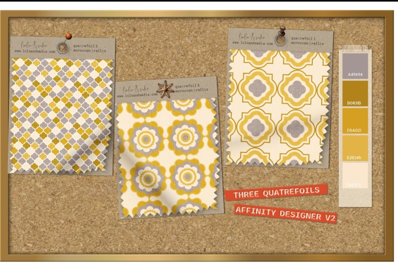 Surface Pattern Design in Affinity Designer | Quatrefoil Motifs Three Ways | Tracey Capone ...