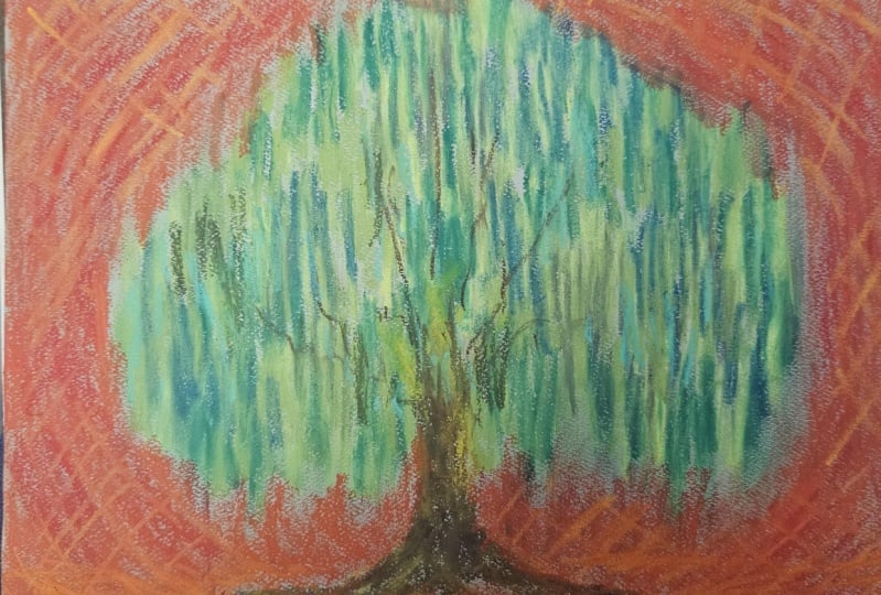 Artist Inspired: Piet Mondrian Inspired Abstracted Oil Pastel Trees ...