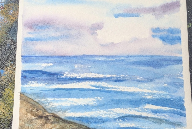 Beginners Guide to Watercolor Seascape - Basics 101 Watercolor Painting ...