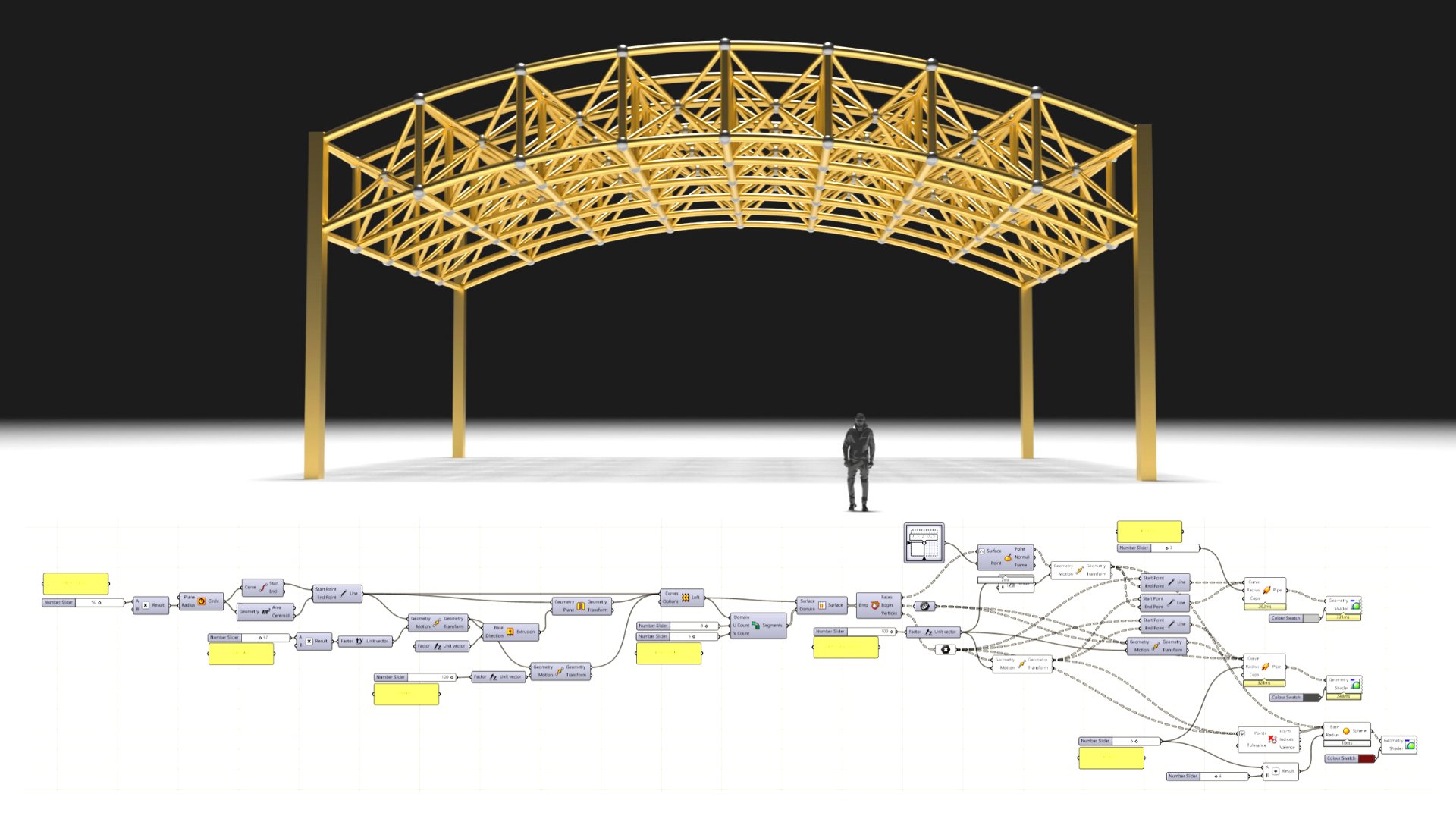 Rhino Grasshopper Parametric Roof Truss System. | DCO Graphicstudio ... Rhino Grasshopper Parametric Roof Truss System. | DCO Graphicstudio ...