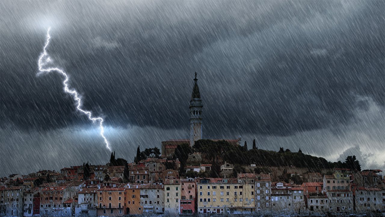 How to Create a Rainstorm with Lightning from a Photo of a Sunny ...
