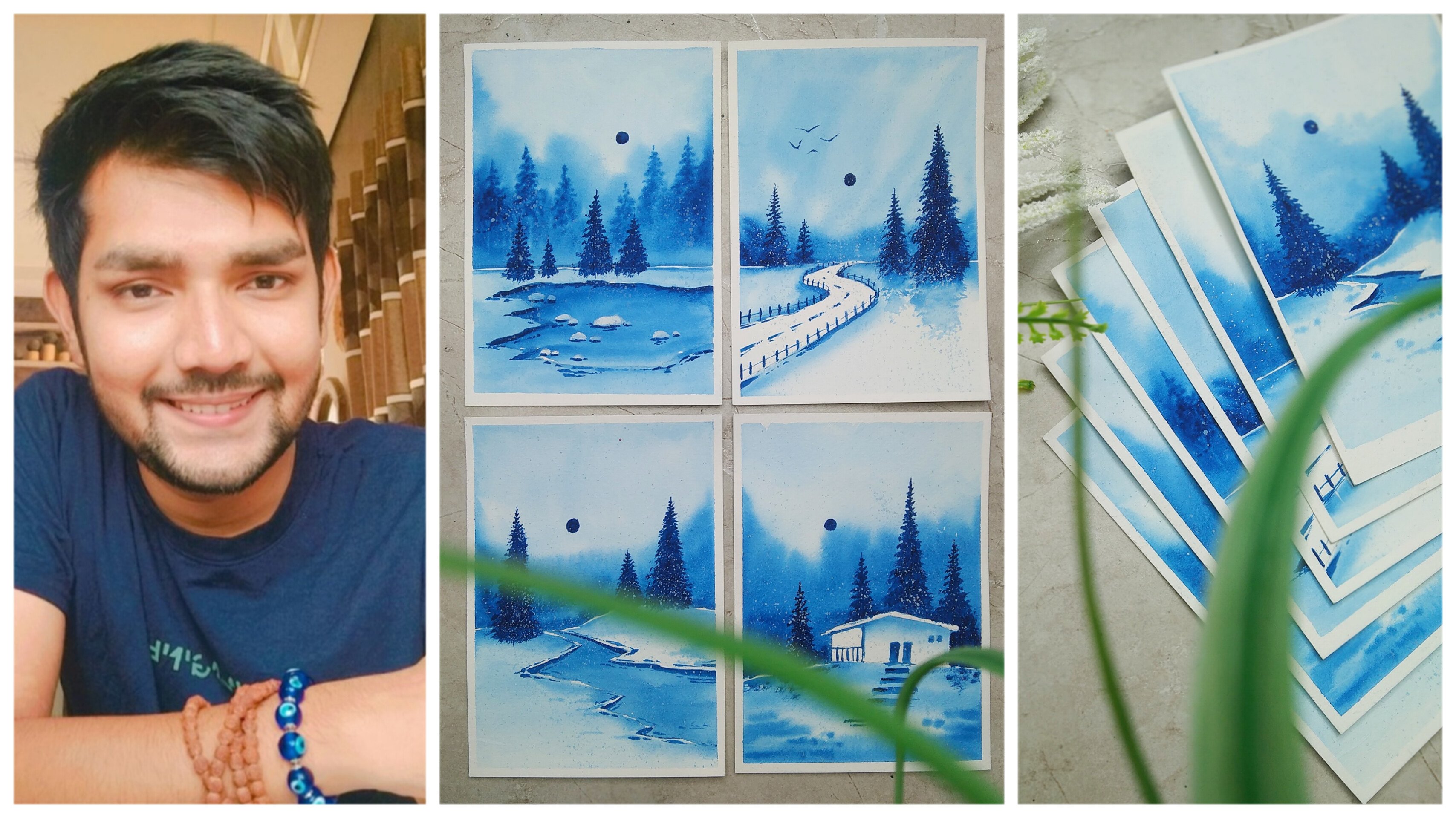 Monochrome Winter Landscapes Using Watercolors - Learn to Paint With a ...