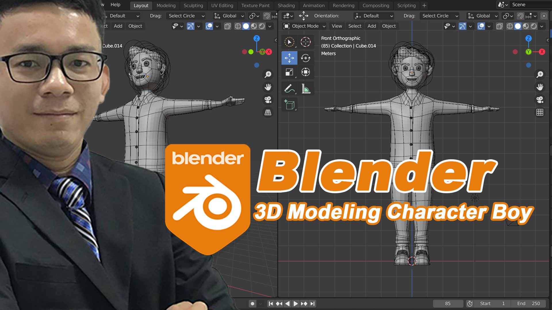 Blender Tutorial : 3D Modeling Character Boy Illustration | You Tith ...