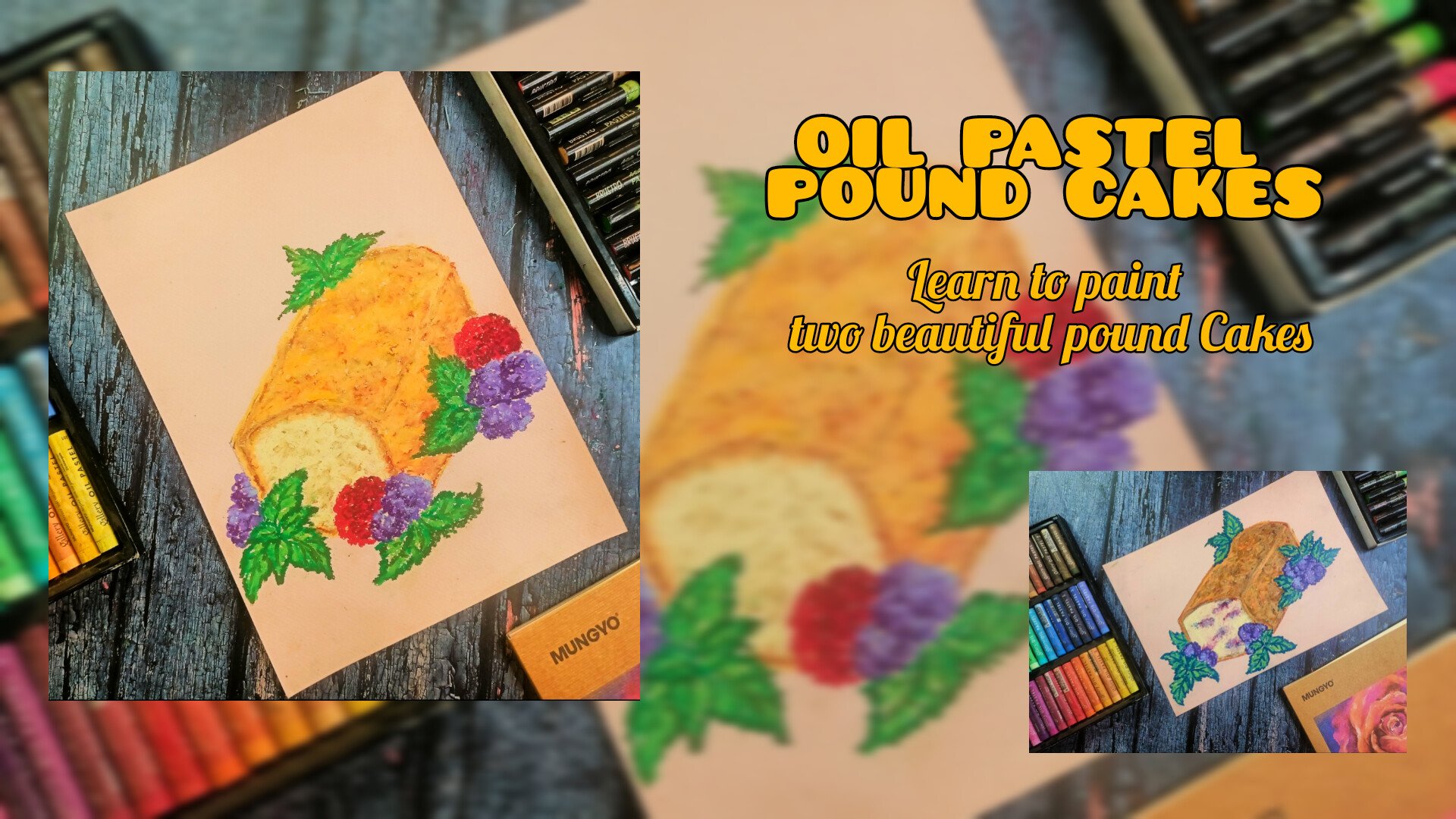 Pound Cakes With Oil Pastel : Draw two beautiful and vibrant Pound ...