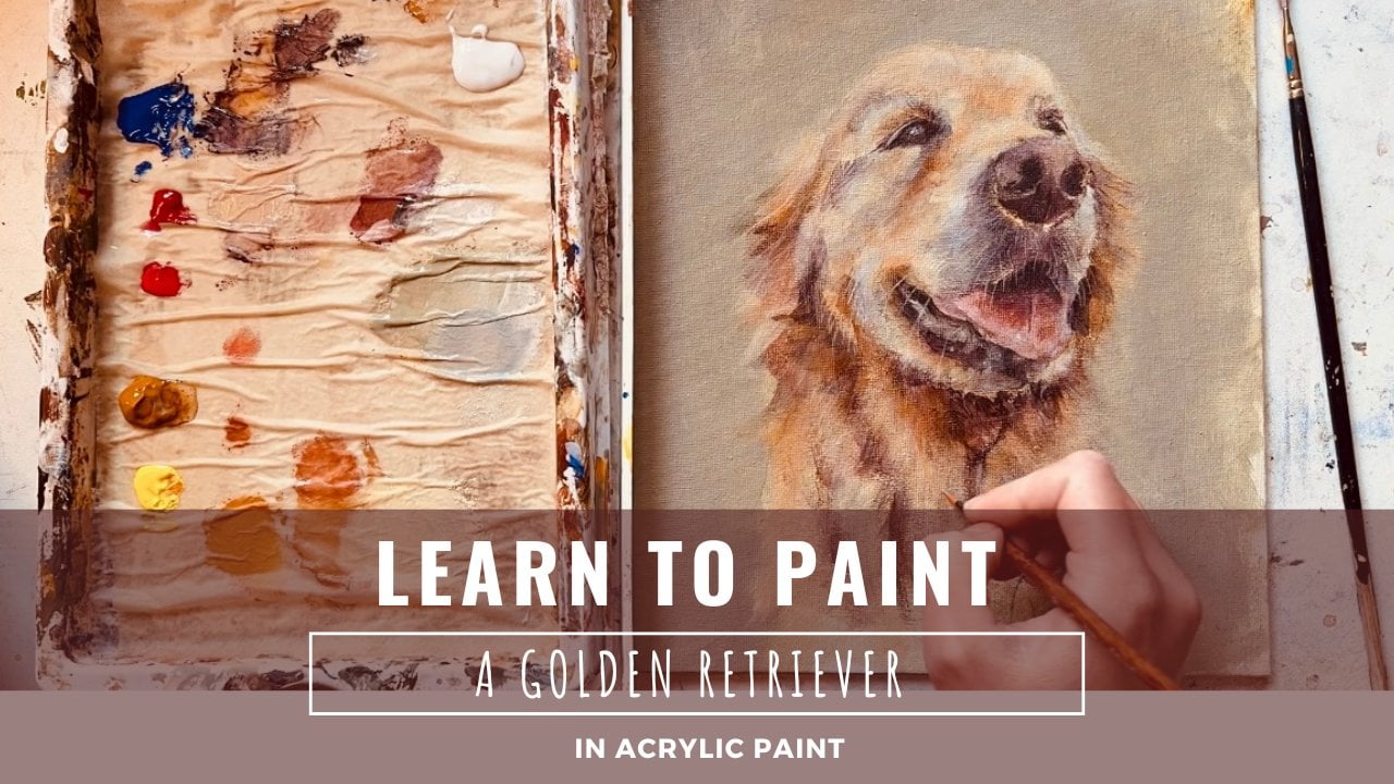 Cómo pintar un golden retriever en pintura acrílica: guía paso a paso ...