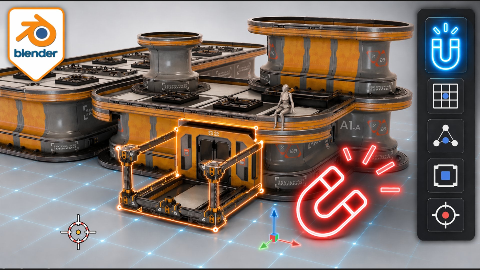 Blender Essentials for Beginners: Snapping, Grid, Snap Base and 3D ...