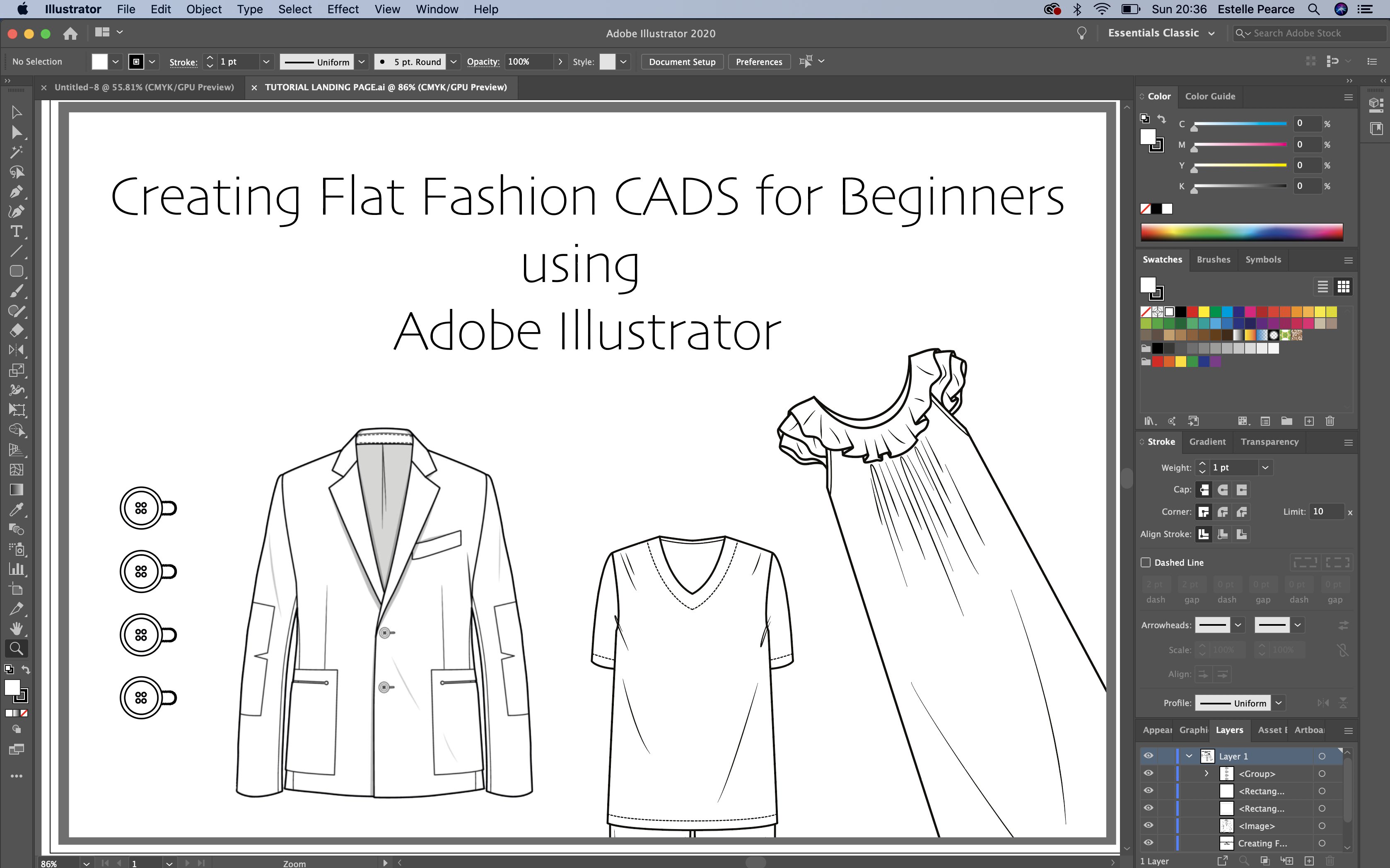 Create Flat Fashion CAD For Beginners Using Adobe Illustrator Estelle 
