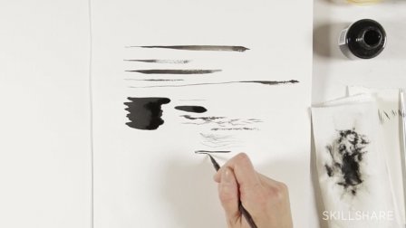 Painting black and white indian ink with Sleeping Cat number 5 Wall ...