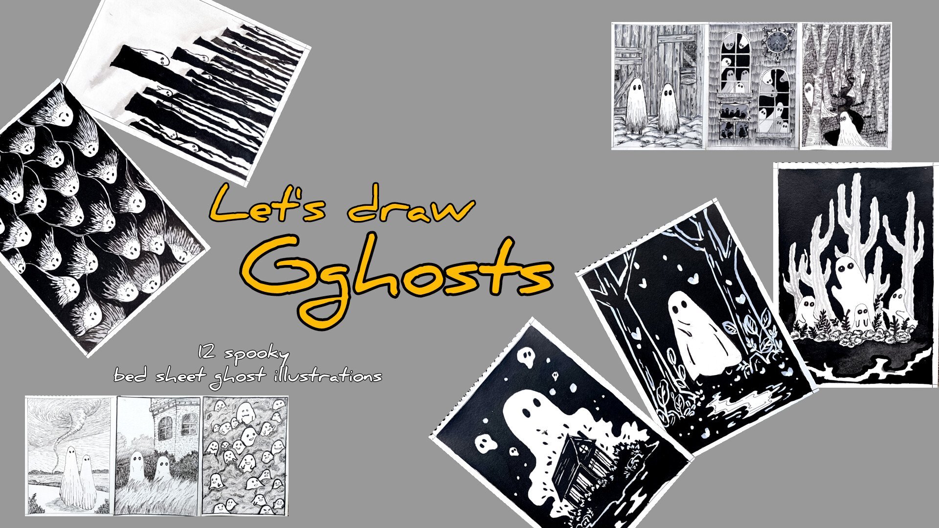Inktober Ghosts: 12 Simple & Spooky Illustrations Drawing Ghosts ...