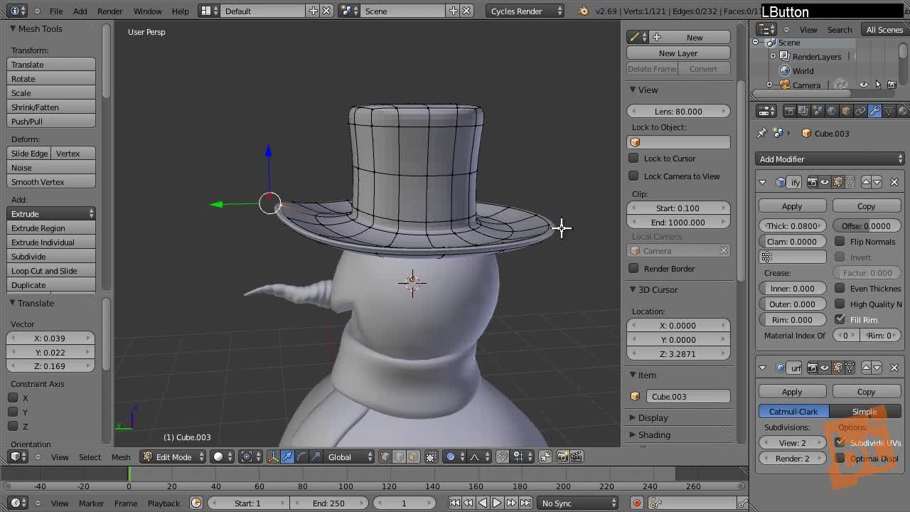 Blender 3d Creating A Snowman Oliver Villar Skillshare 