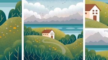 Practice Composition and Perspective: Drawing Landscape Scene in ...