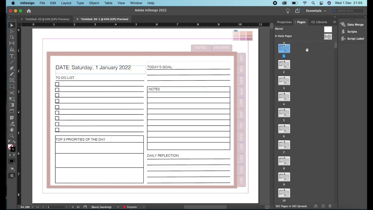 Adobe Indesign Checklist Templates