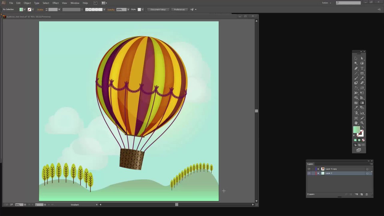 Draw A Hot Air Balloon In Adobe Illustrator Fun With 3D Helen