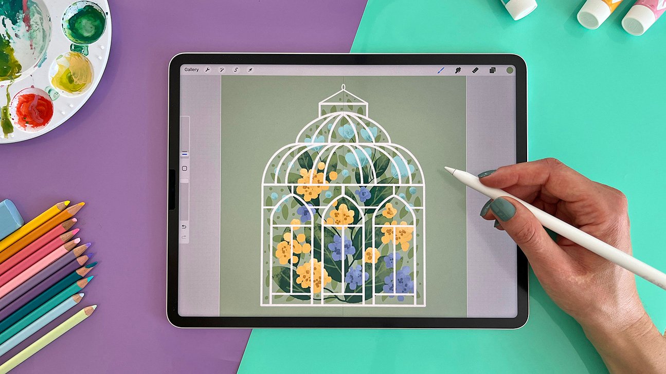 Drawing a Greenhouse Illustration: Composition, Layered Texture and ...