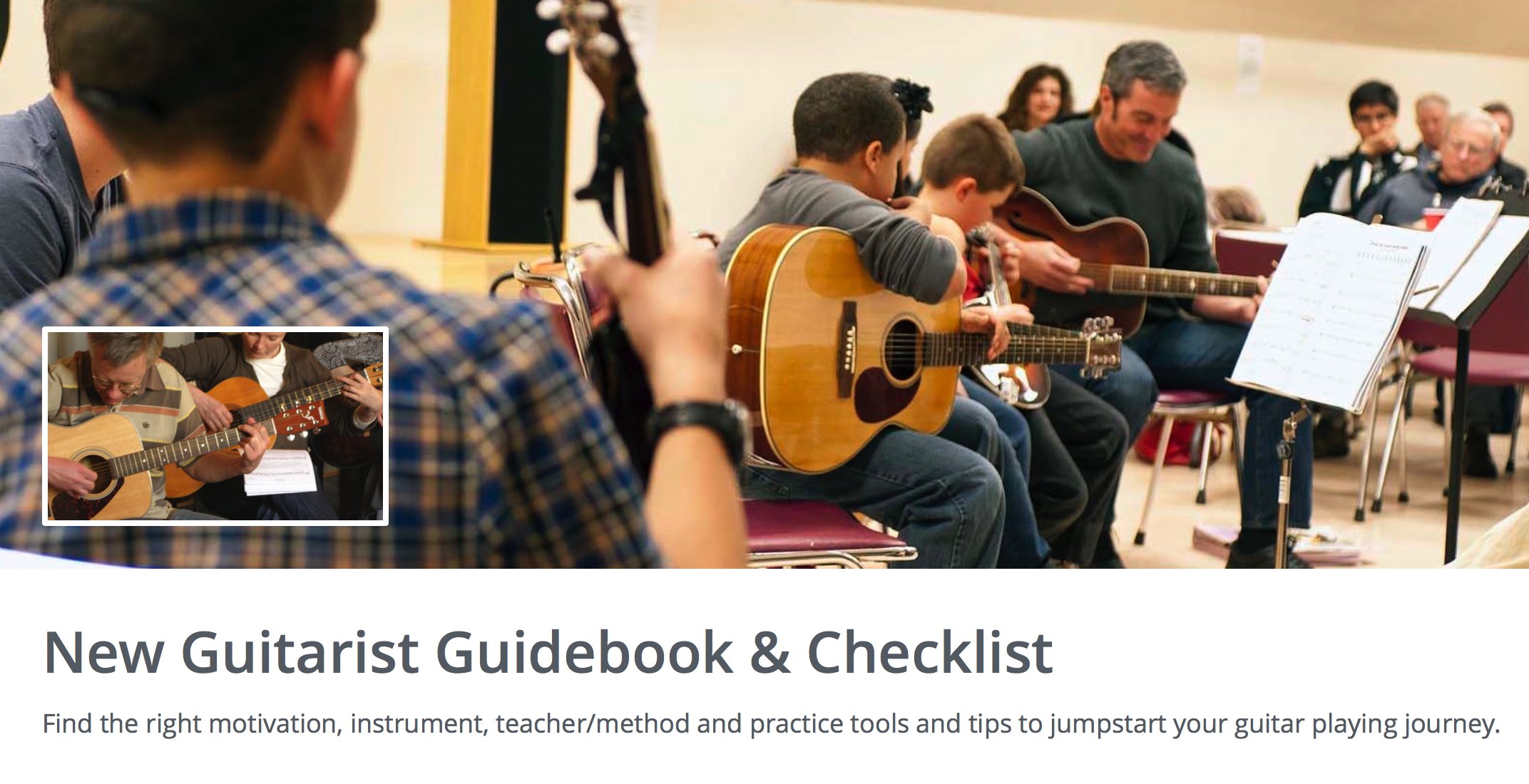 Free Online Course -New Guitarist Guidebook & Checklist | Coursesity