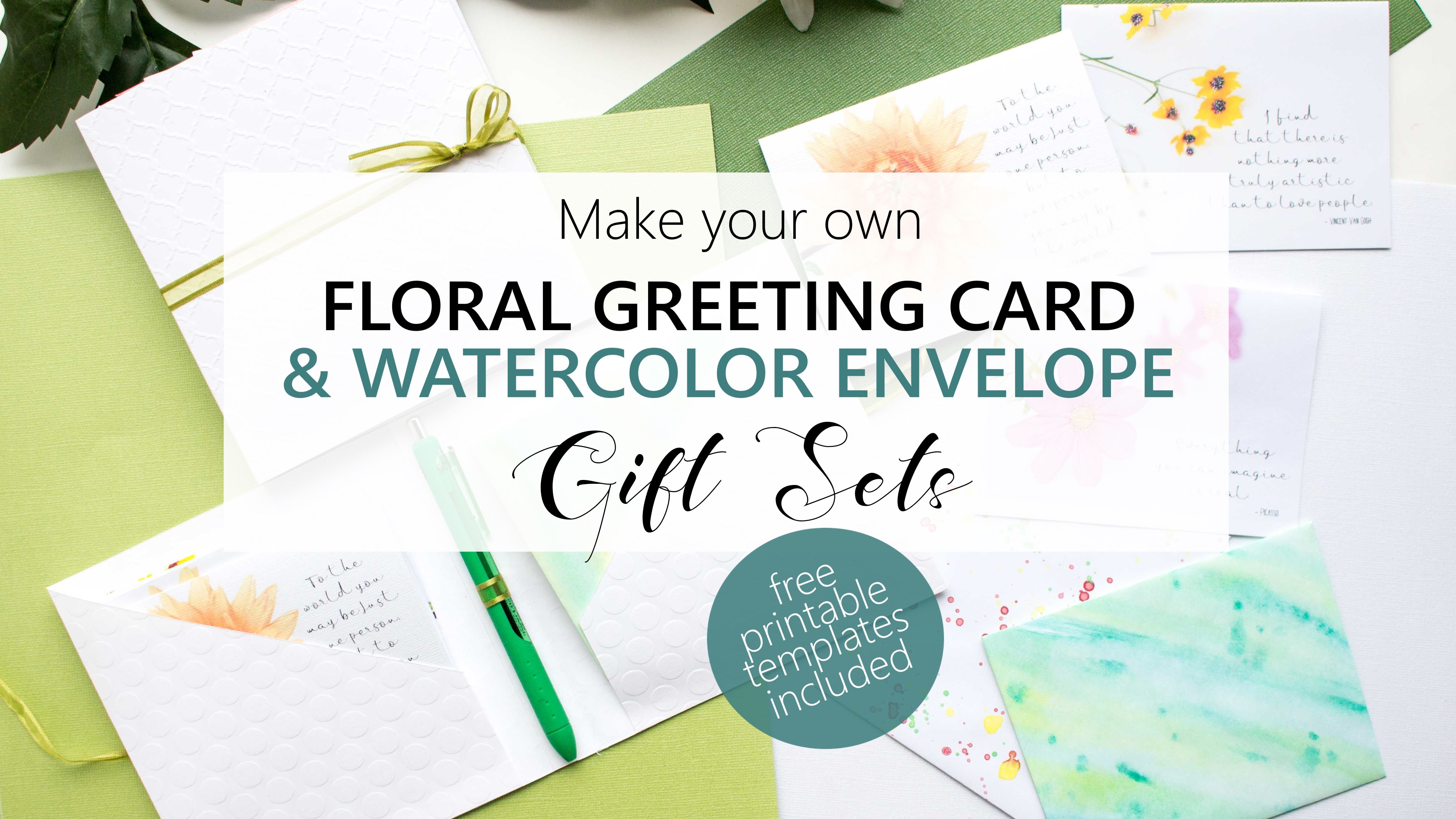 Greeting Card Making Create Your Own Floral Card And Watercolor Envelope Gift Sets Jane And 