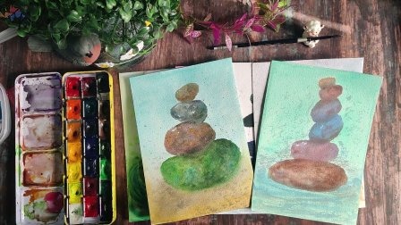 6 Pebbles painting with Eswari | Skillshare Student Project