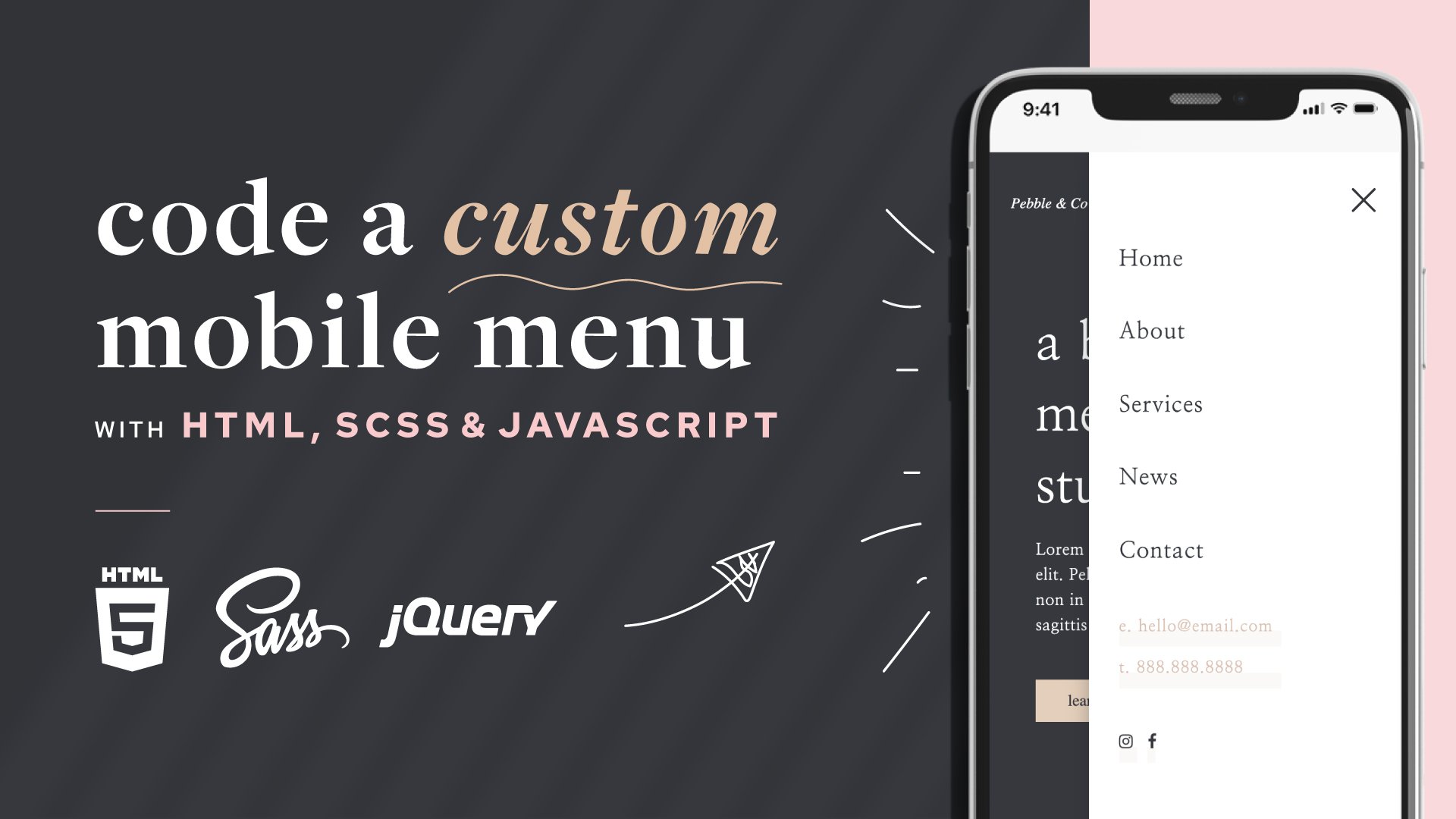 Code and Style a Responsive "Hamburger" Menu with SCSS, HTML & JQuery ...
