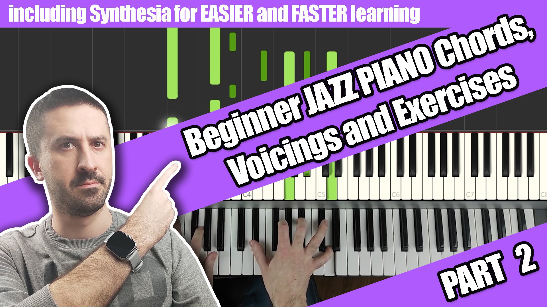 Beginner JAZZ PIANO Chords Voicings And Exercises Course PART 2