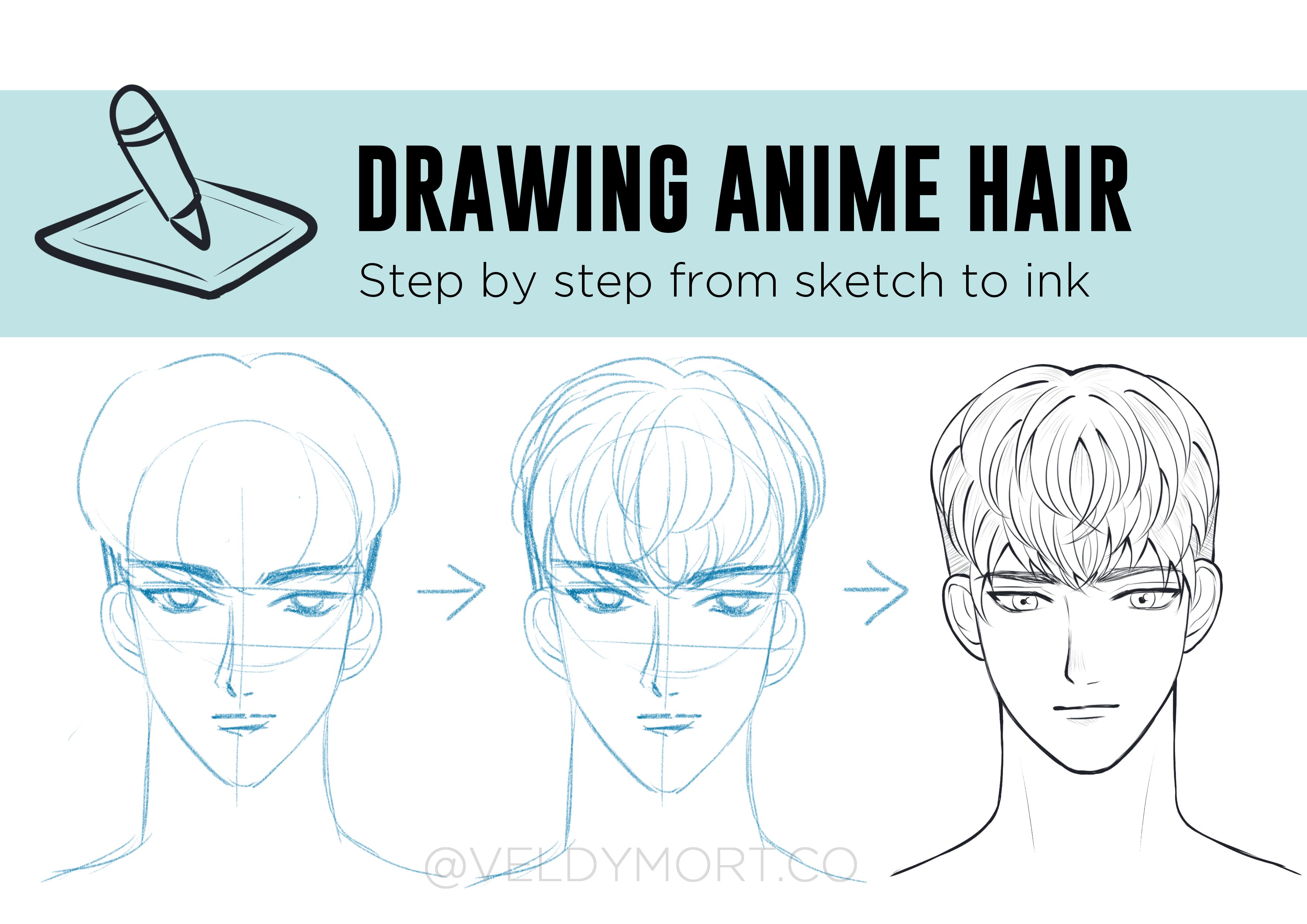 Top 48 Image How To Draw Anime Hair Thptnganamst edu vn