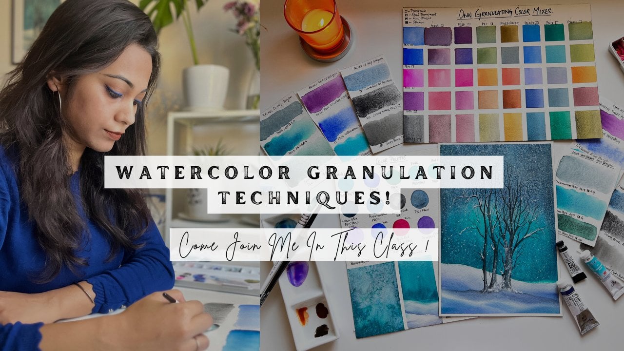 Watercolor Granulation Techniques: Painting A Minimalistic Snowy ...