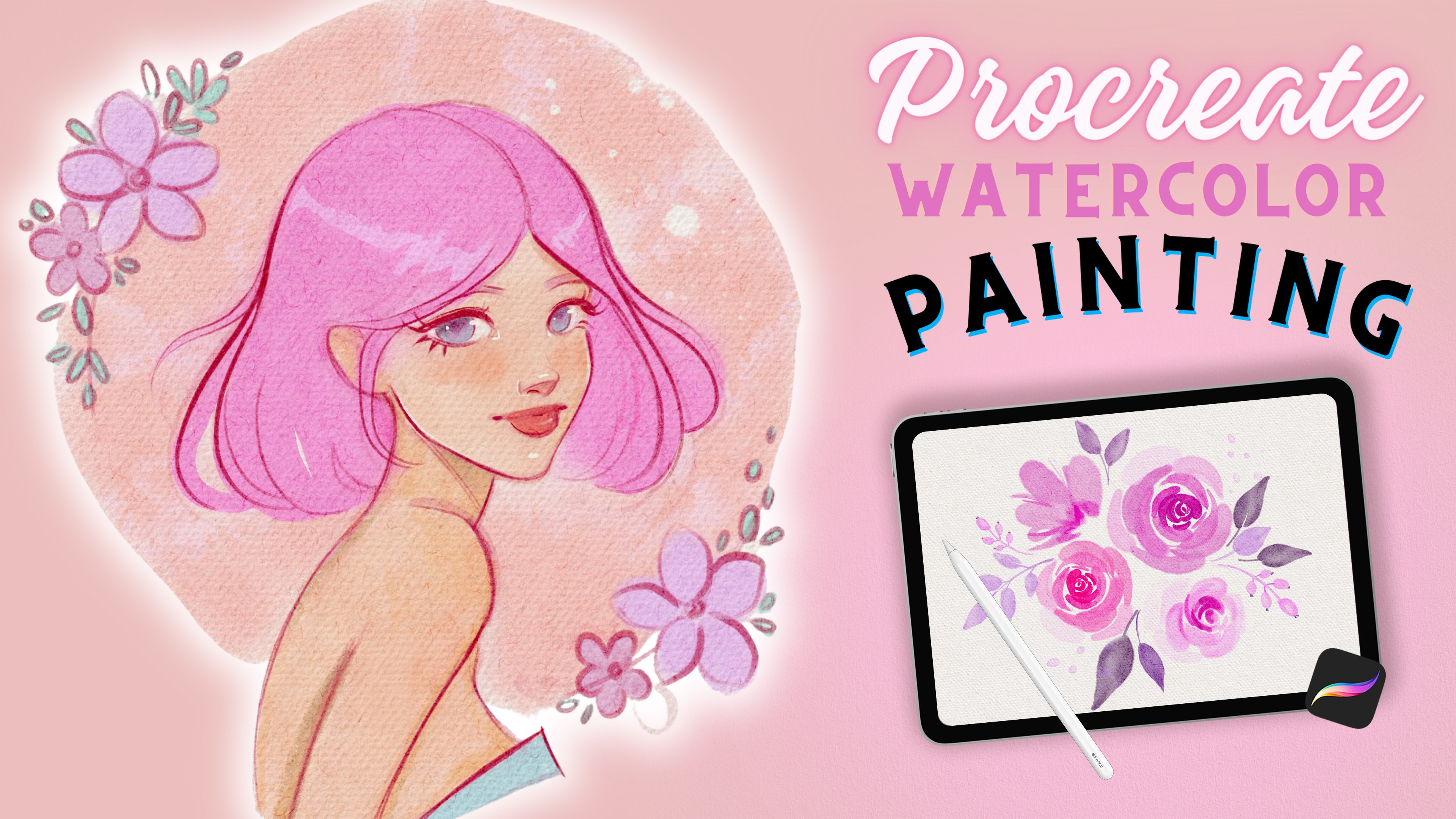 Procreate Watercolor Painting: How to Paint Characters, Watercolor ...