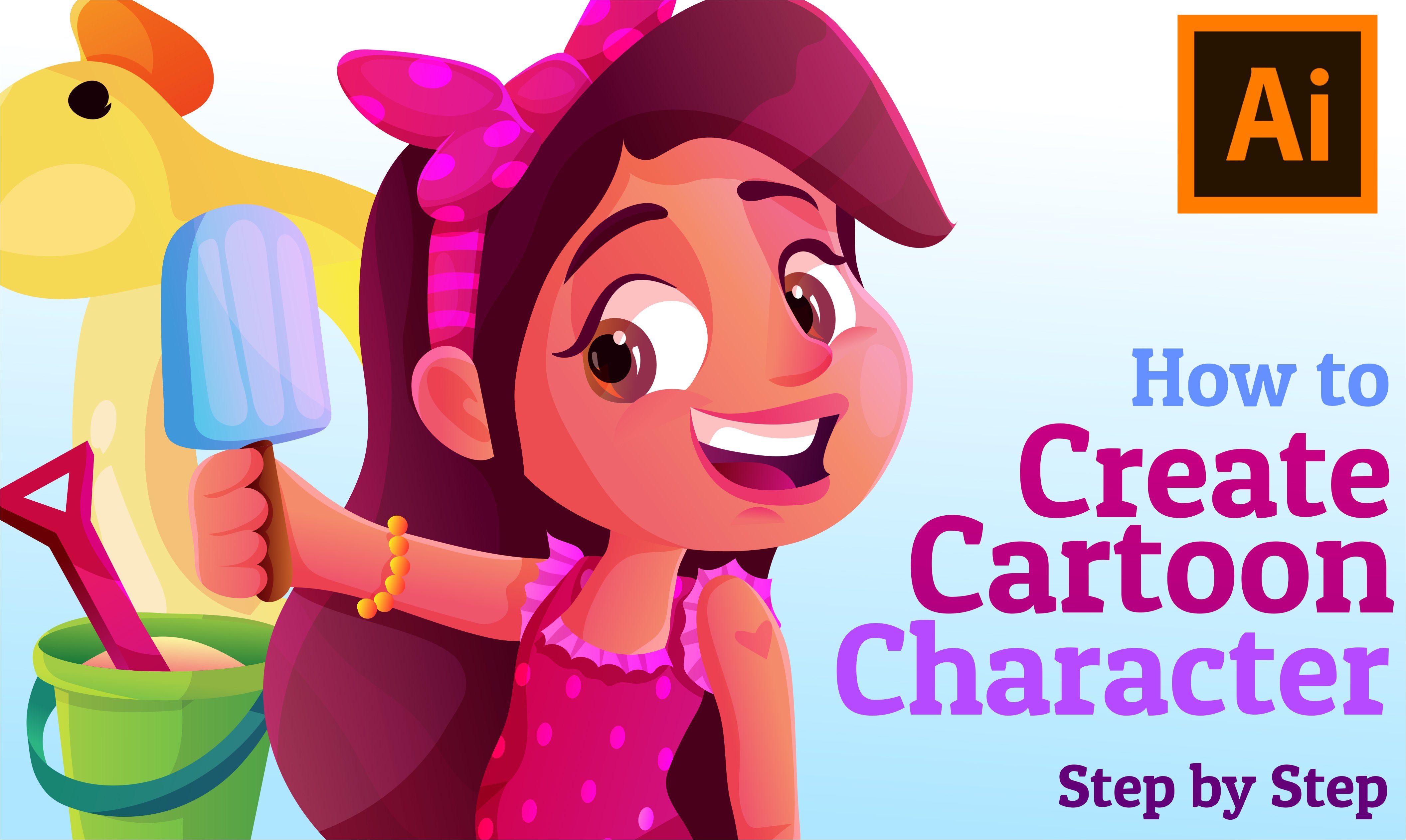 Create Cartoon Character With Adobe Illustrator Step By Step Omnia 