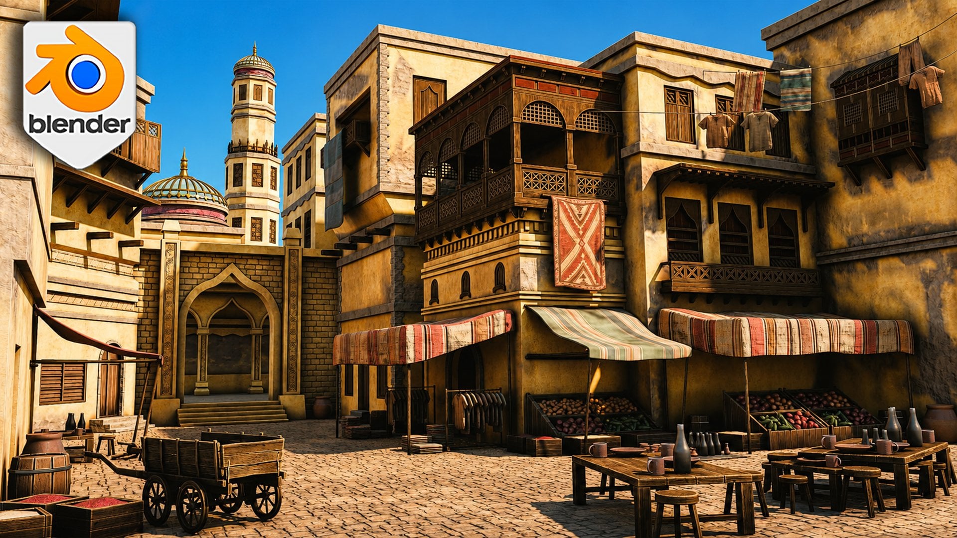 Blender Stylized Arabian Market: Build a 3D Environment | 3D Tudor ...
