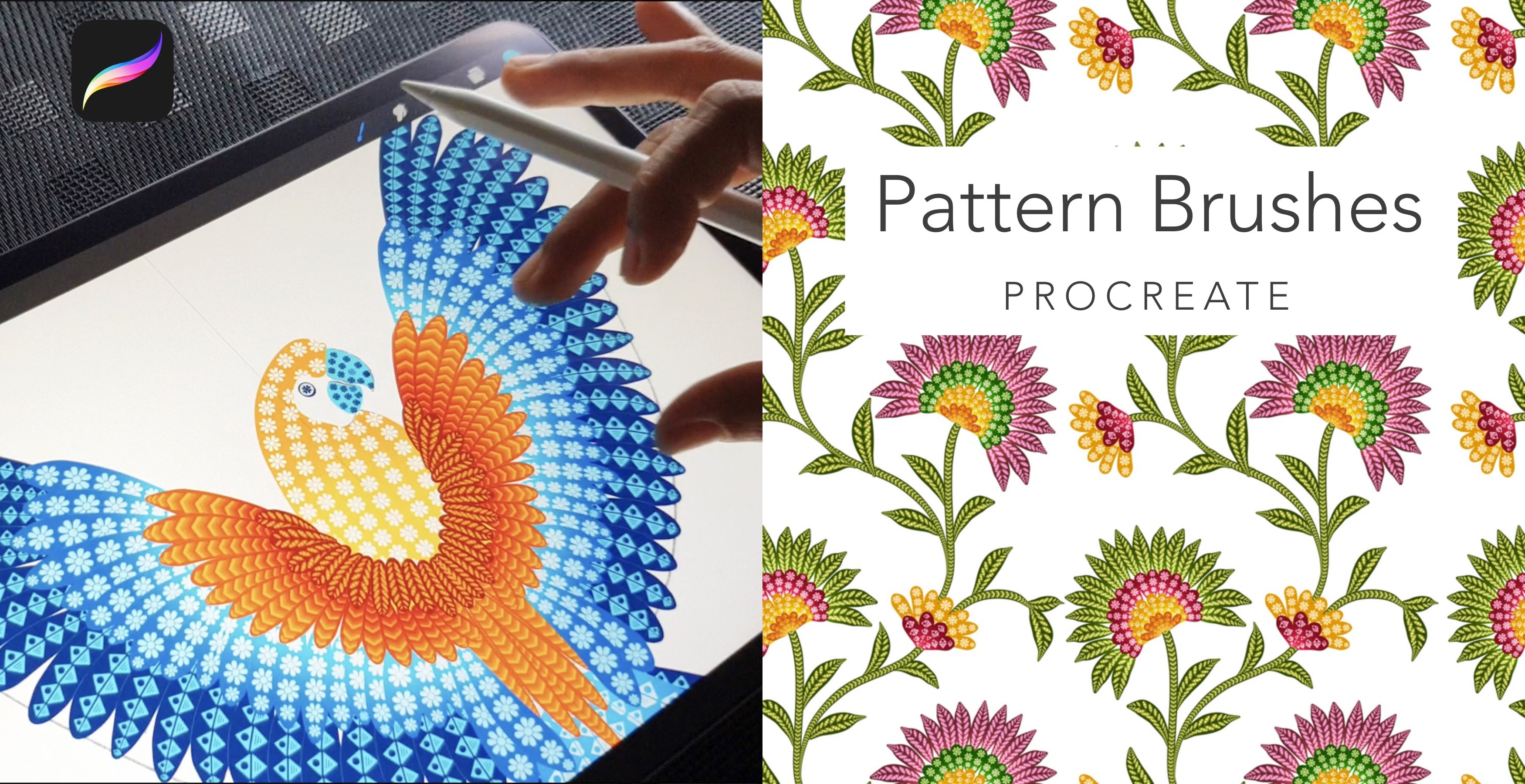 Learn To Create Dual Colour Pattern Brushes In Procreate | Vinita ...